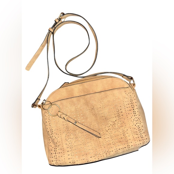 Bags | Vr Nyc Laser Cut Dome Crossbody Bag Elegant Tan Shoulder Bag ...